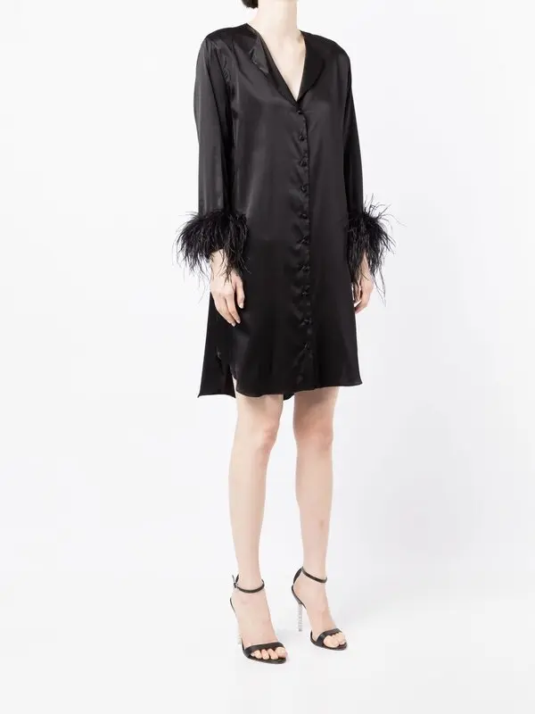 GILDA & PEARL Camille Feather-trim Shirt Dress