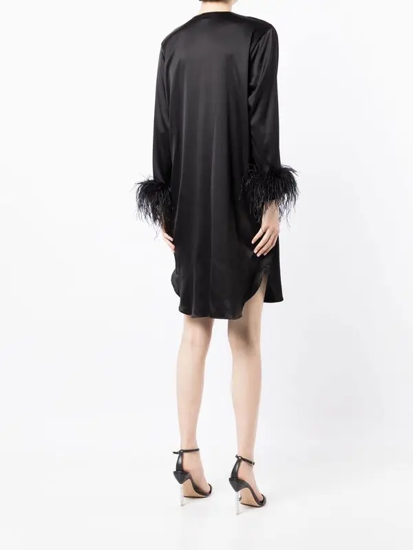GILDA & PEARL Camille Feather-trim Shirt Dress