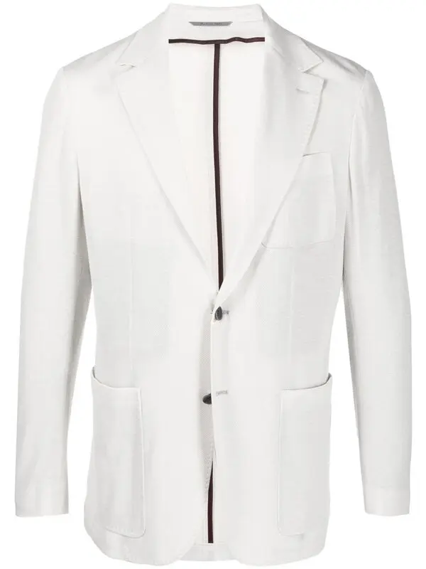 Canali Fitted Single-breasted Button Blazer