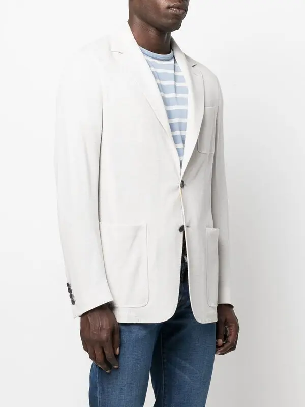 Canali Fitted Single-breasted Button Blazer