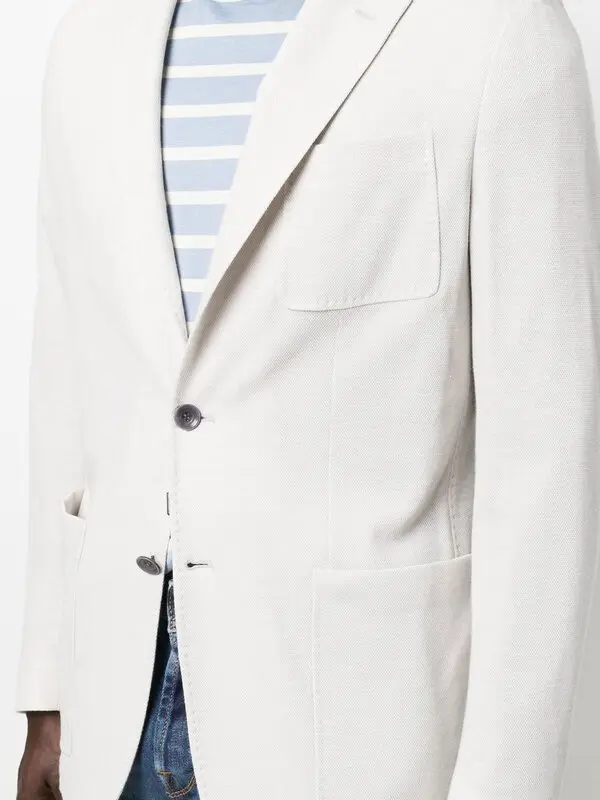 Canali Fitted Single-breasted Button Blazer