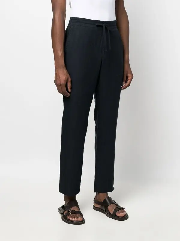 Vince Drawstring-waist Straight-leg Trousers - Blue