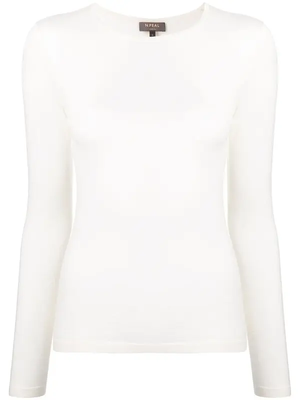 N.peal Round Neck Knit Jumper - White