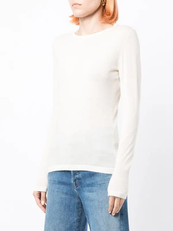 N.peal Round Neck Knit Jumper - White