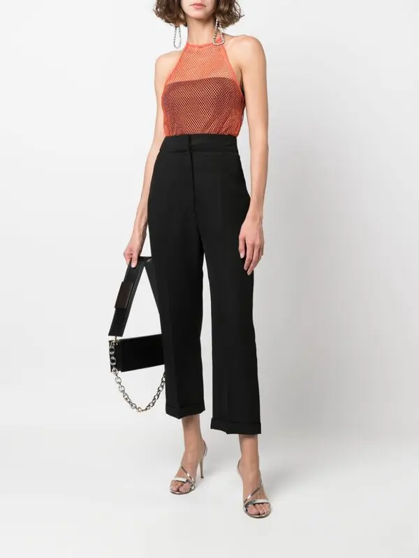 Patrizia Pepe Rhinestone Mesh Top