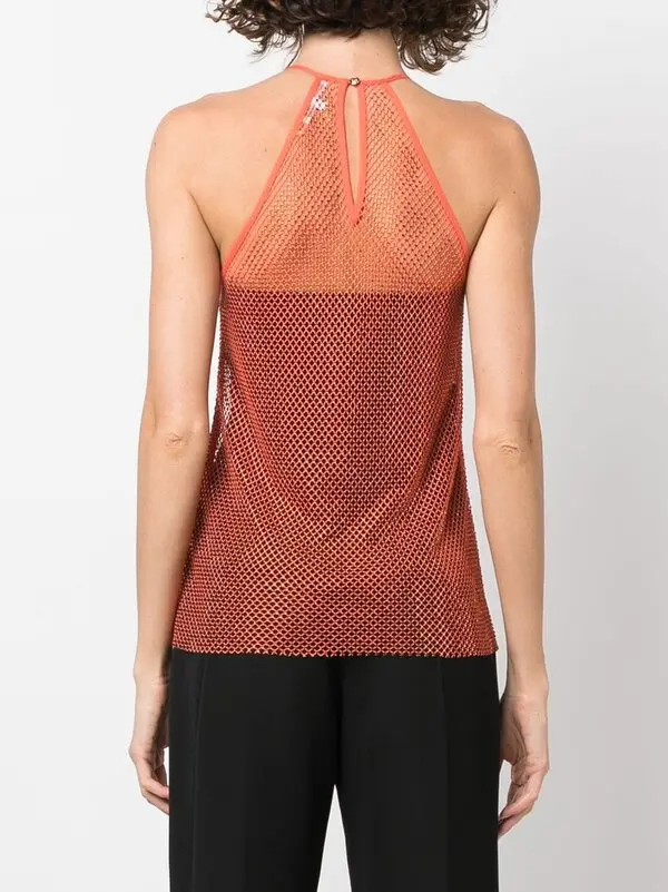 Patrizia Pepe Rhinestone Mesh Top