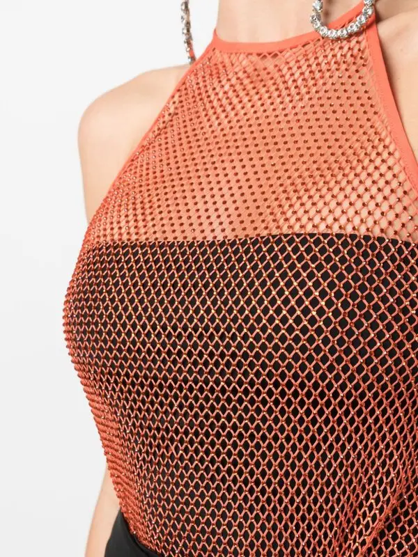 Patrizia Pepe Rhinestone Mesh Top