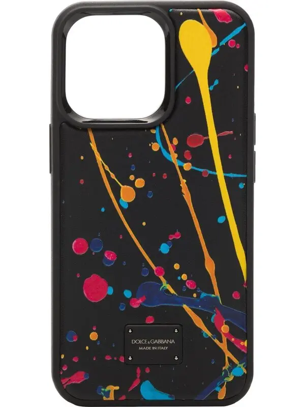 Dolce & Gabbana Paint Splatter Iphone 13 Pro Case - Black