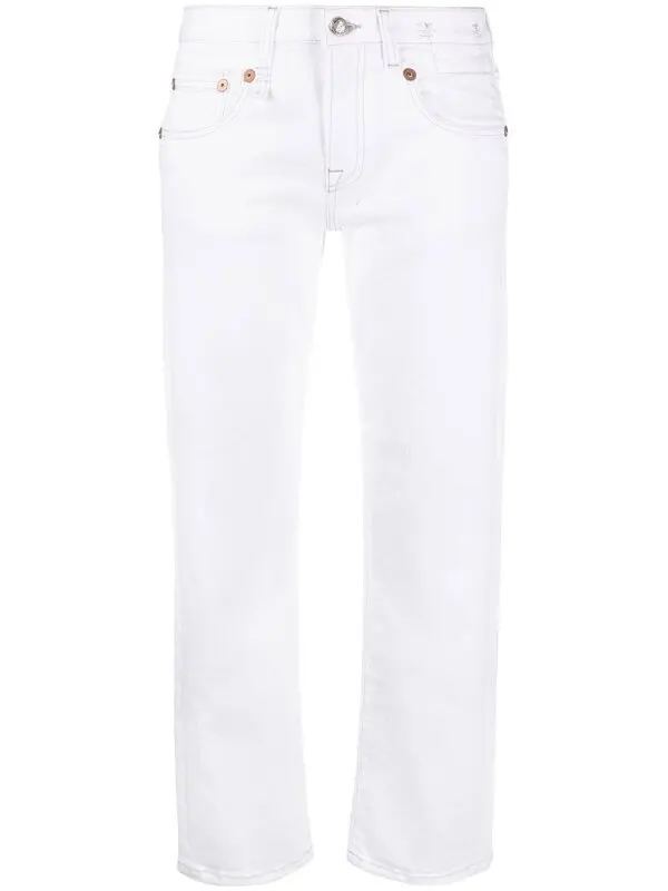 R13 Distressed-edge Straight-leg Jeans