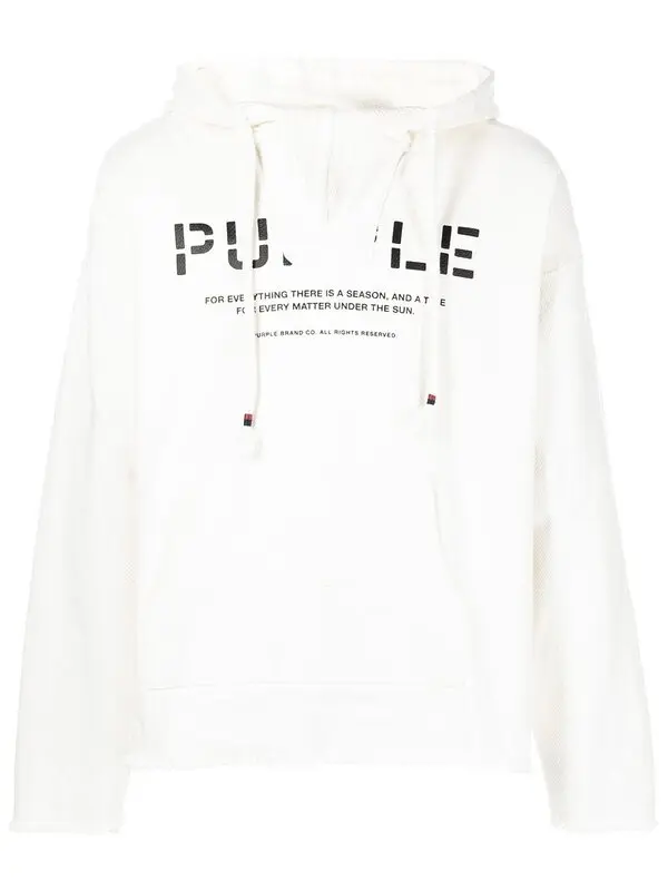 PURPLE BRAND Graphic Print Hoodie - White
