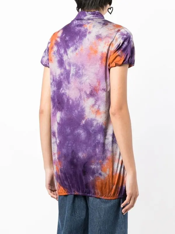 STAIN SHADE Tie-dye Print Polo Top