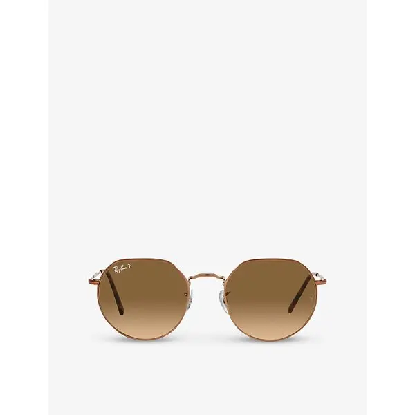 Ray-ban Jack Hexagonal Sunglasses - Gold