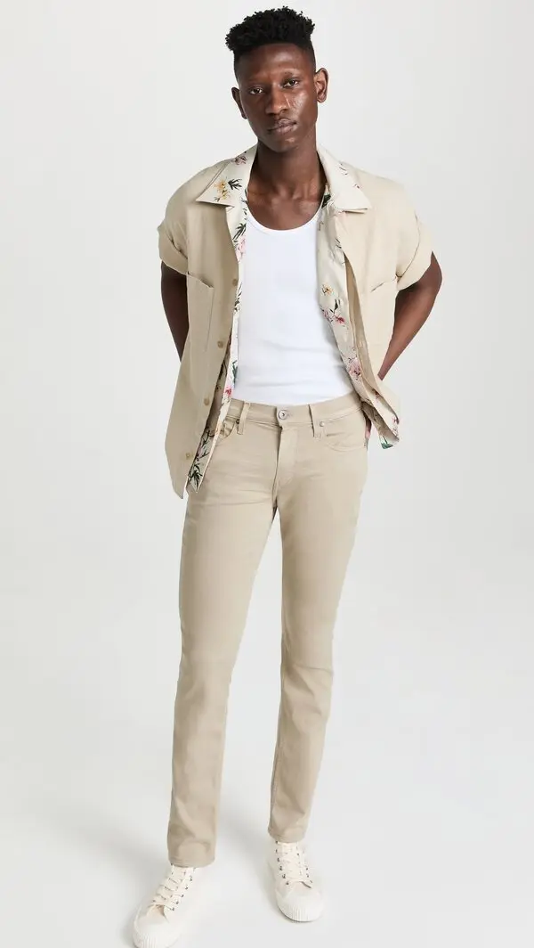 Paige Federal Transcend Slim Straight Jeans - Toasted Almond