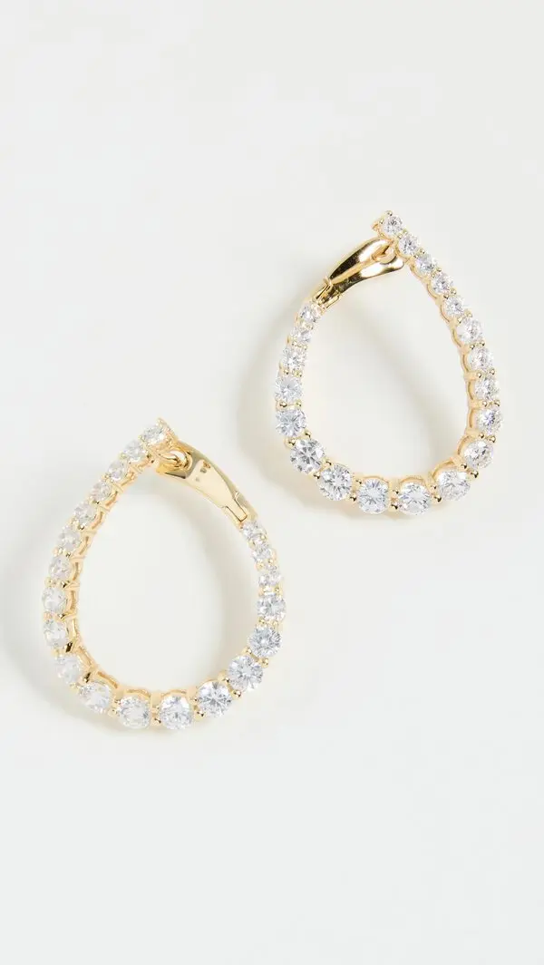 Shashi Pave Twist Hoop Earrings