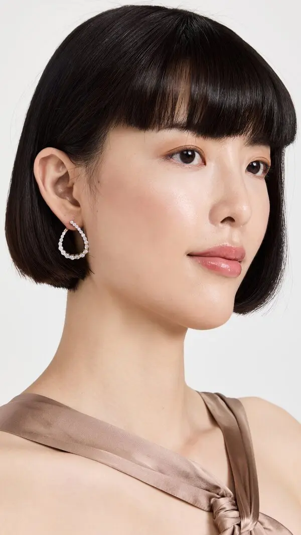 Shashi Pave Twist Hoop Earrings