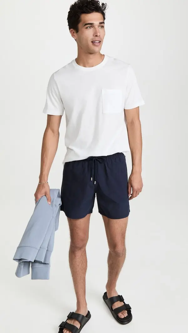 Vilebrequin Solid Moorea Swim Trunks - Navy