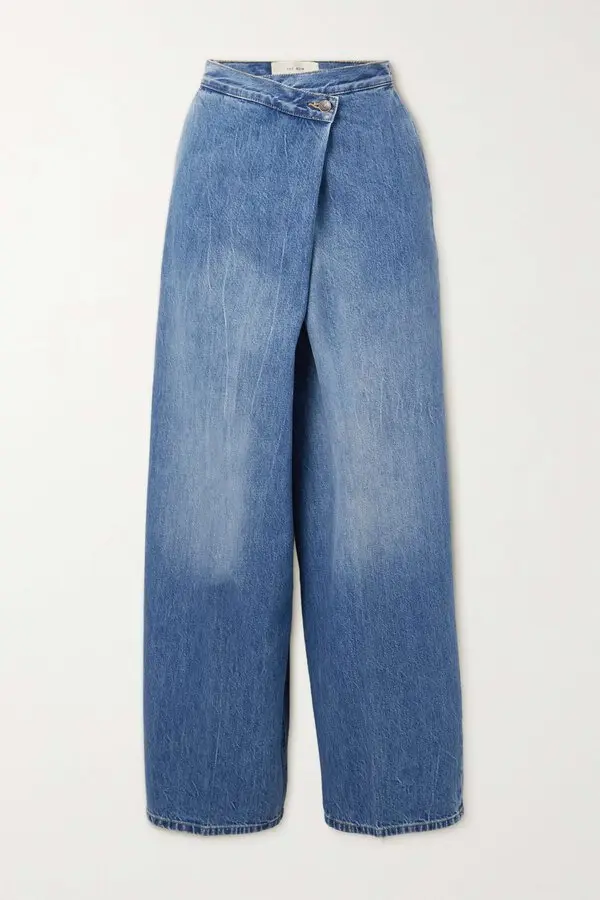 THE ROW Tunna Asymmetric High-rise Wide-leg Jeans