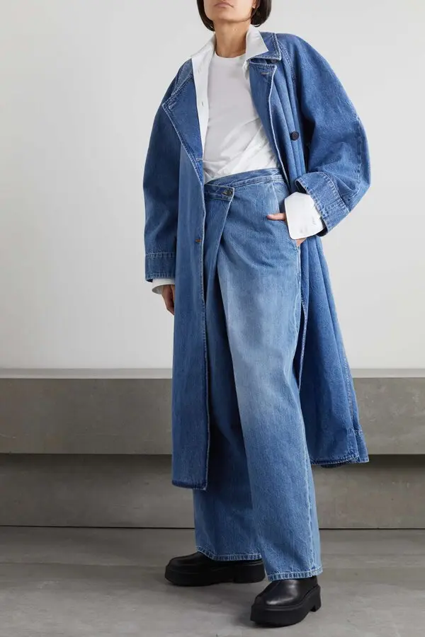 THE ROW Tunna Asymmetric High-rise Wide-leg Jeans