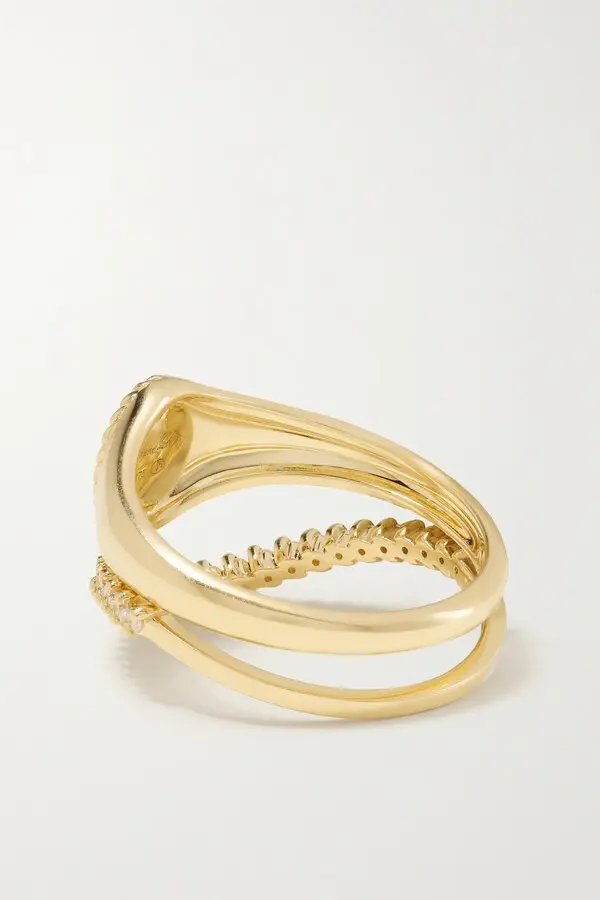 Yvonne Léon 9-karat Diamond Signet Ring Set