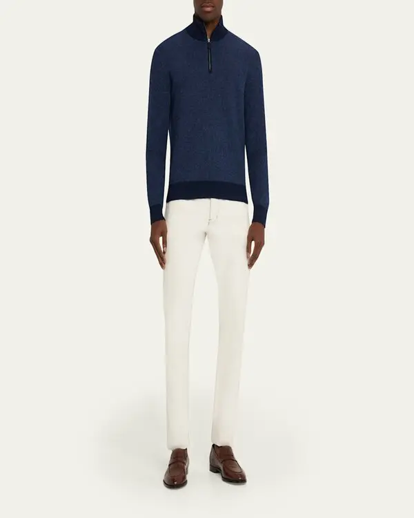 Ralph Lauren Purple Label Cashmere Half-zip Sweater - Navy