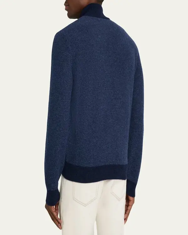 Ralph Lauren Purple Label Cashmere Half-zip Sweater - Navy