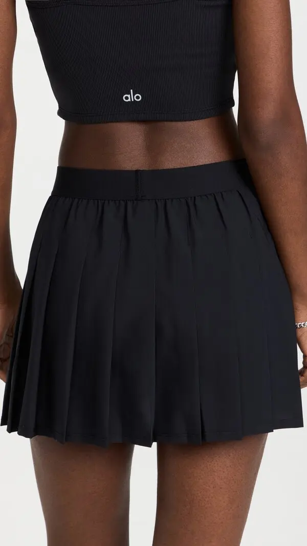 Alo Yoga Varsity Tennis Skirt - Black | Editorialist