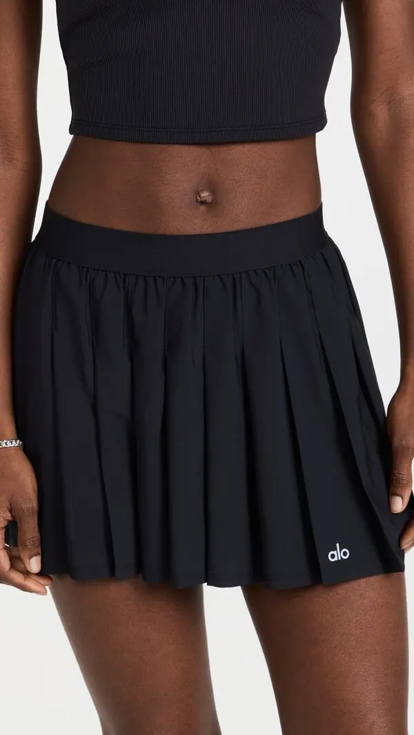 Alo Yoga Varsity Tennis Skirt - Black | Editorialist