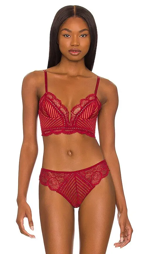THISTLE AND SPIRE Chelsea Bustier In Burgendy