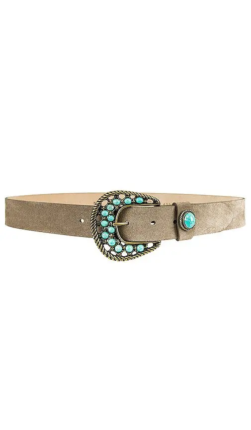 Street ahead beautiful wide hip belt taupe color Delila Belt - Taupe Italian Suede Leather Woman main image 4