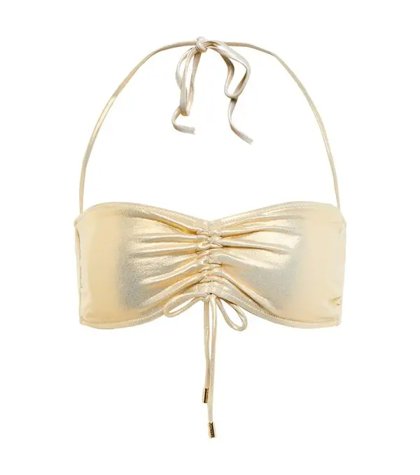 Melissa Odabash Florence Halterneck Bikini Top - Gold