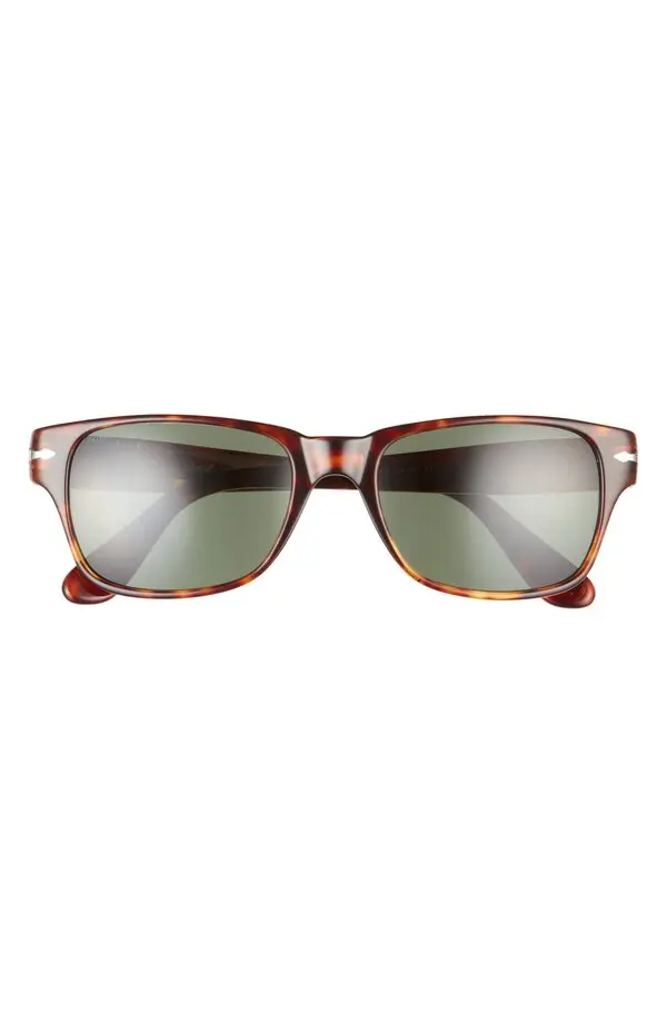Persol 55mm Rectangular Sunglasses - Havana/ Green