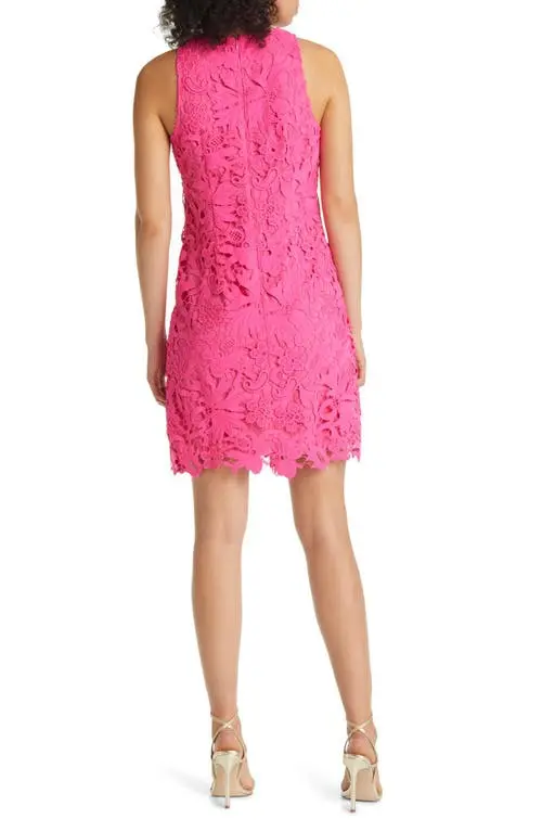 Eliza J Sleeveless Lace Overlay Shift Dress