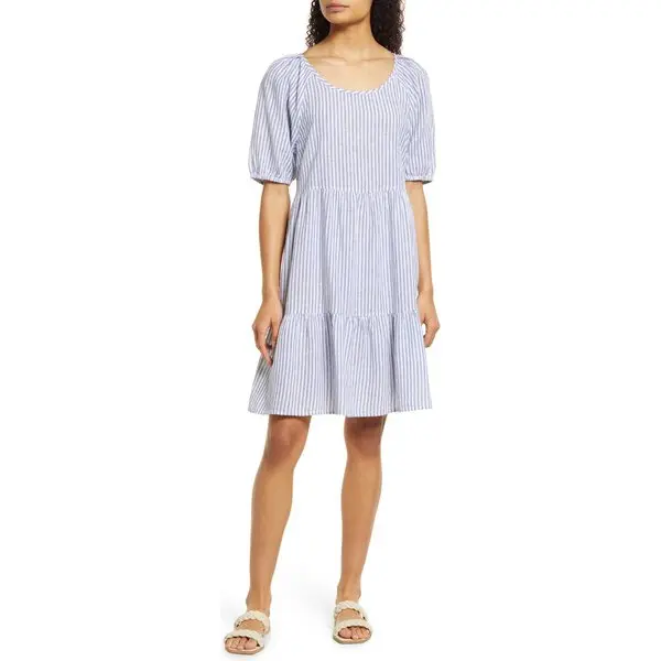 beachlunchlounge linen dress Beach Lunch Lounge Dress Women's Medium White Tropical Linen Blend Button-Up