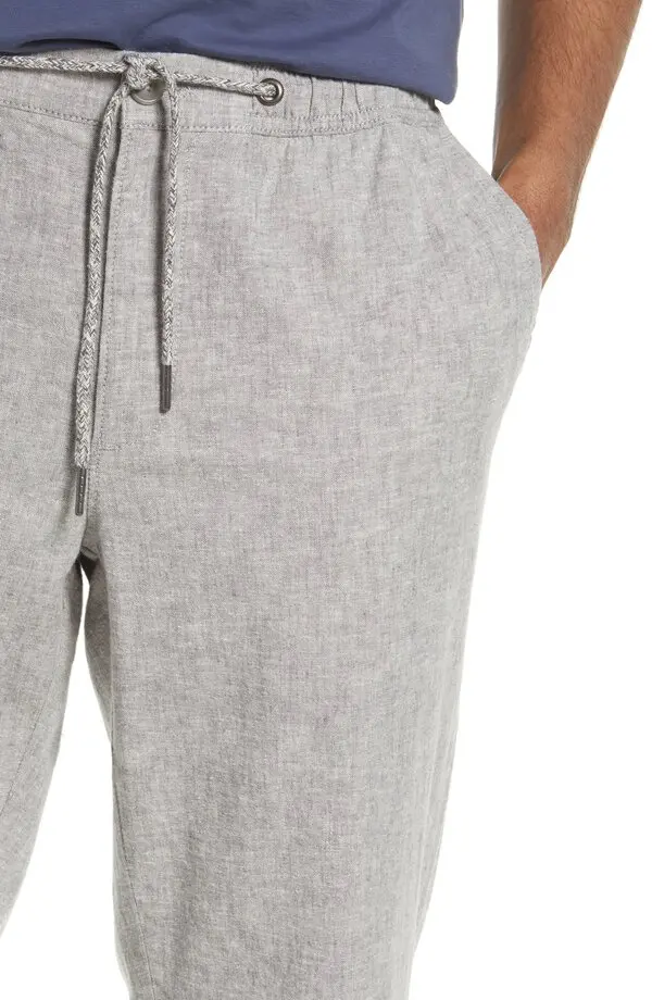 Nordstrom Linen & Cotton Blend Drawstring Pants - Grey Castlerock