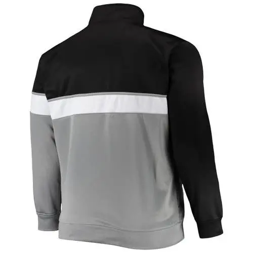 Profile Gray Brooklyn Nets Big & Tall Pieced Body Full-zip Track Jacket