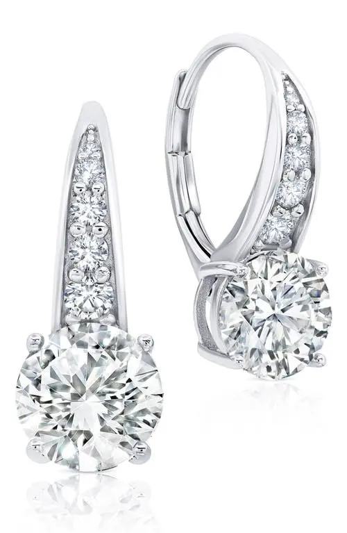 CRISLU Cubic Zirconia Pavé Drop Earrings - Platinum