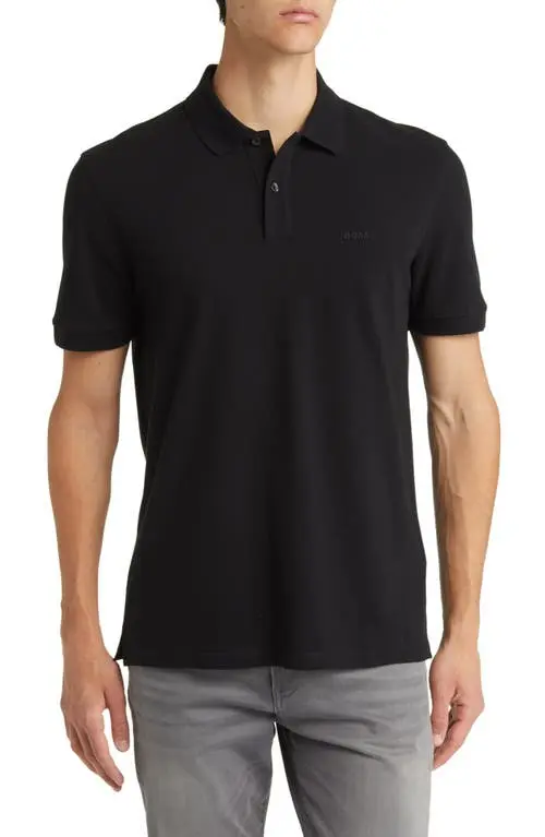BOSS Pallas Cotton Polo - Black