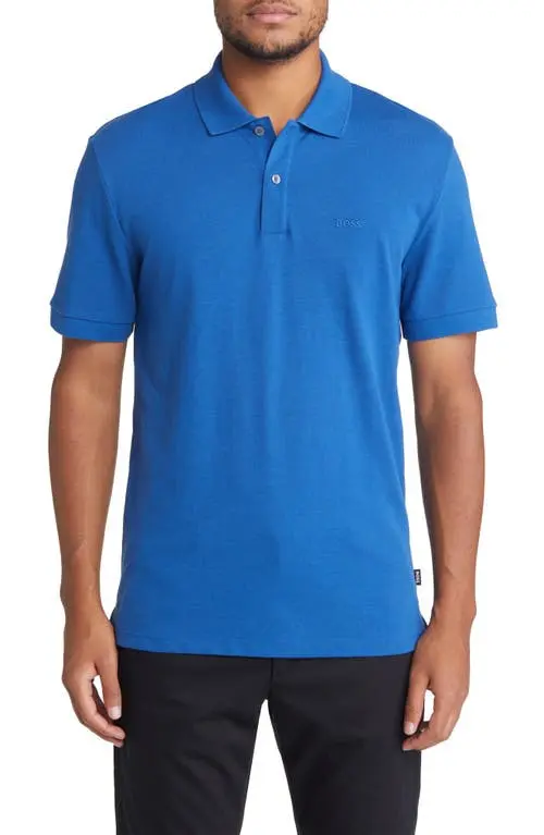 BOSS Pallas Cotton Polo - Medium Blue