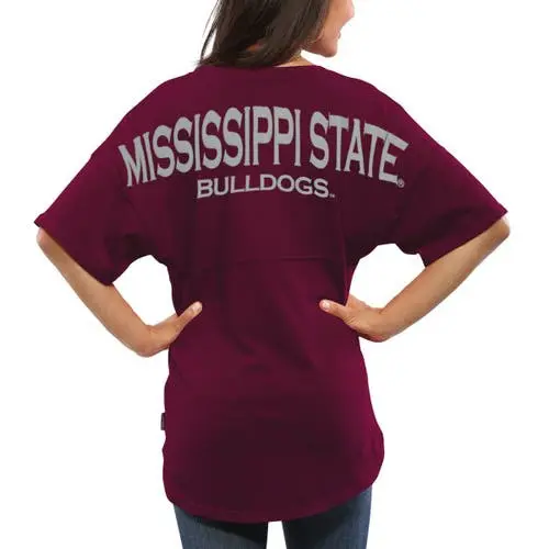 SPIRIT JERSEY Mississippi State Bulldogs Oversized T-shirt - Maroon
