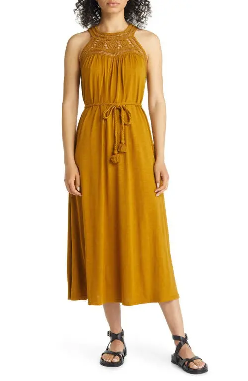 boden crochet dress BODEN Crochet Trim Jersey Maxi Dress Navy 14 BNWT