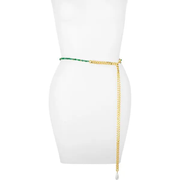 VIDAKUSH 50/50 Jade Belly Chain - Gold