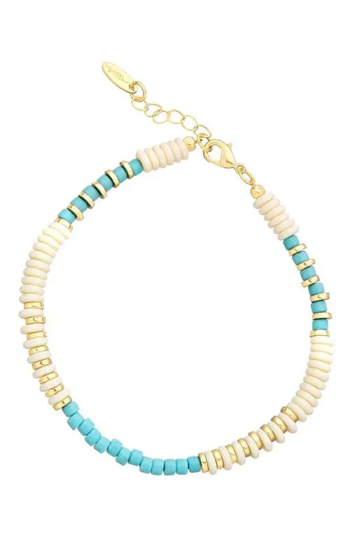 Ettika Ocean Tide Beaded Anklet - Turquoise