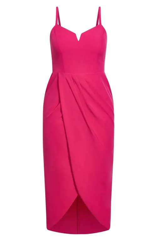 City Chic Sassy Dress - Shock Pink