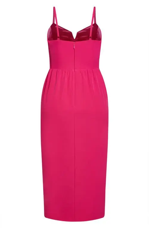 City Chic Sassy Dress - Shock Pink
