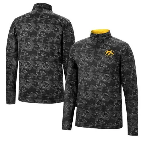 COLOSSEUM Iowa Hawkeyes Quarter-zip Jacket - Black