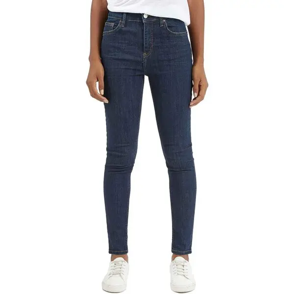 Topshop Jamie' High Rise Crop Skinny Jeans - Navy Blue