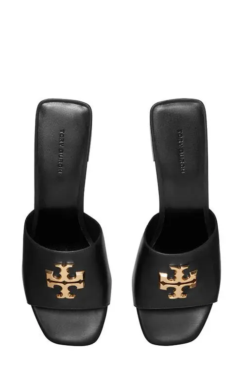 Tory Burch Eleanor Heeled Sandal - Black/gold