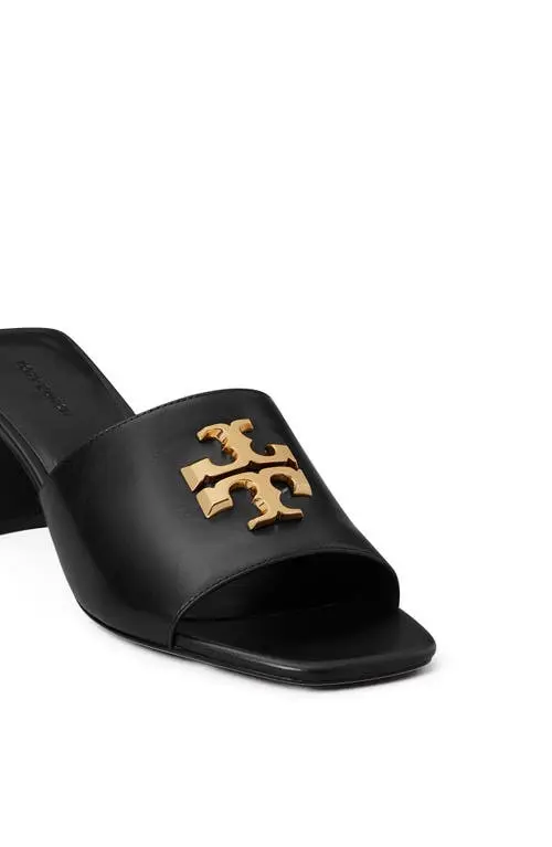 Tory Burch Eleanor Heeled Sandal - Black/gold