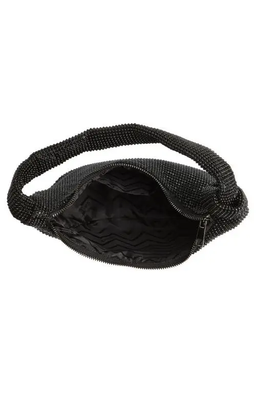 OLGA BERG Jessica Crystal Croissant Bag - Black
