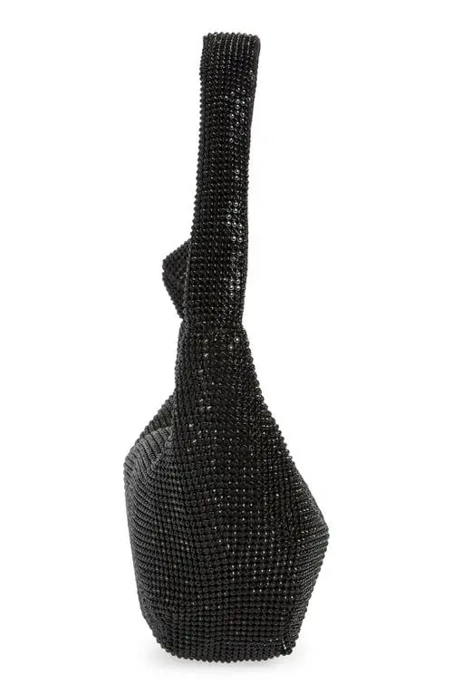 OLGA BERG Jessica Crystal Croissant Bag - Black